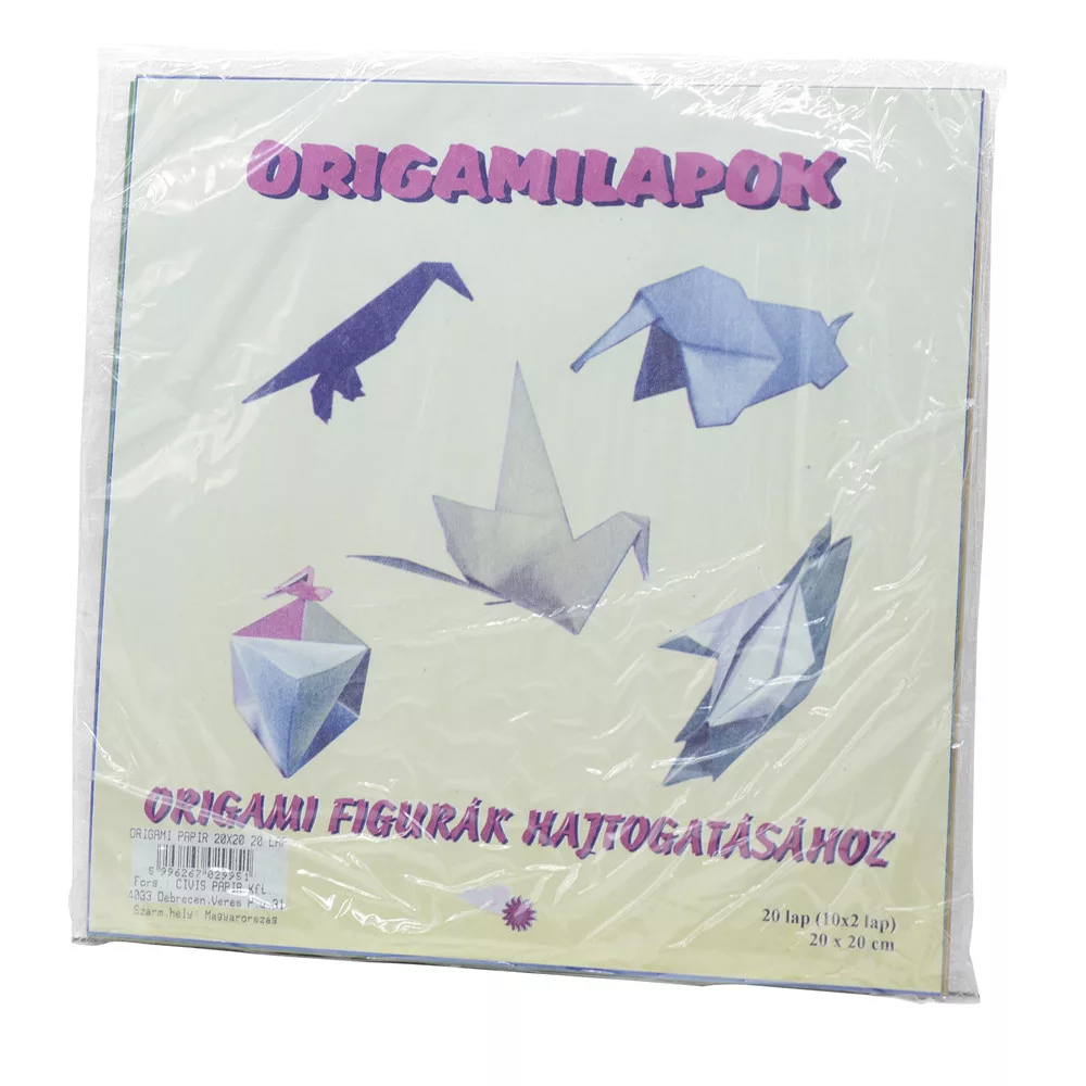 Origami papír 20x20cm, 20 lapos - Delfinbúvár Vegyesbolt Web